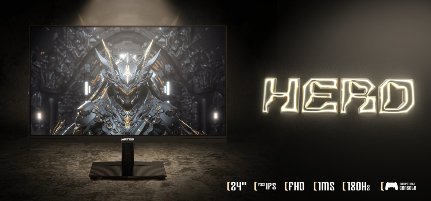 Matos Hero Gaming Monitor FAST IPS - 24″FHD -180 Hz - 1ms GTG - NG Hardware